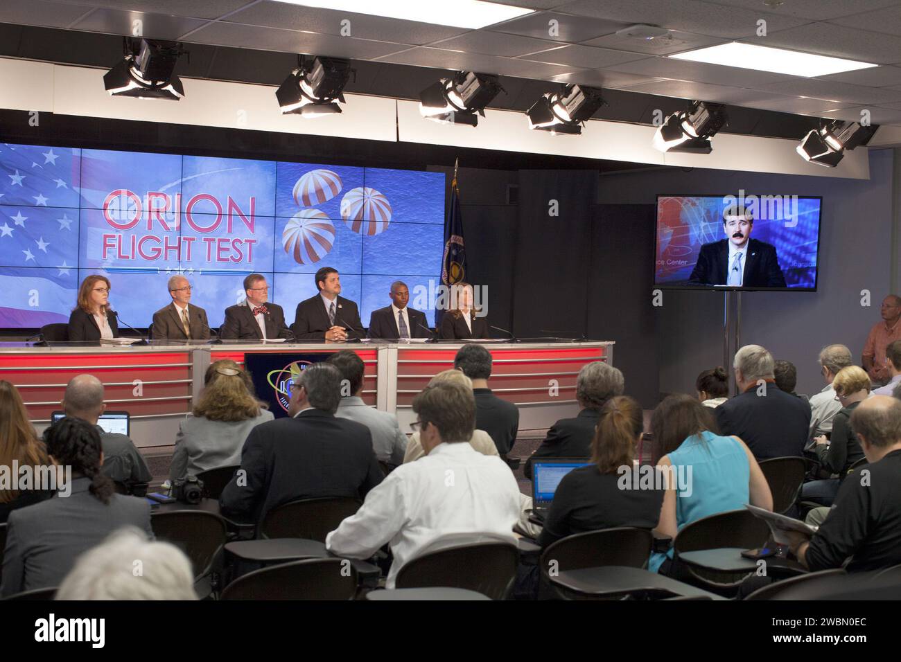 In the Kennedy Space Center’s Press Site auditorium, agency and ...