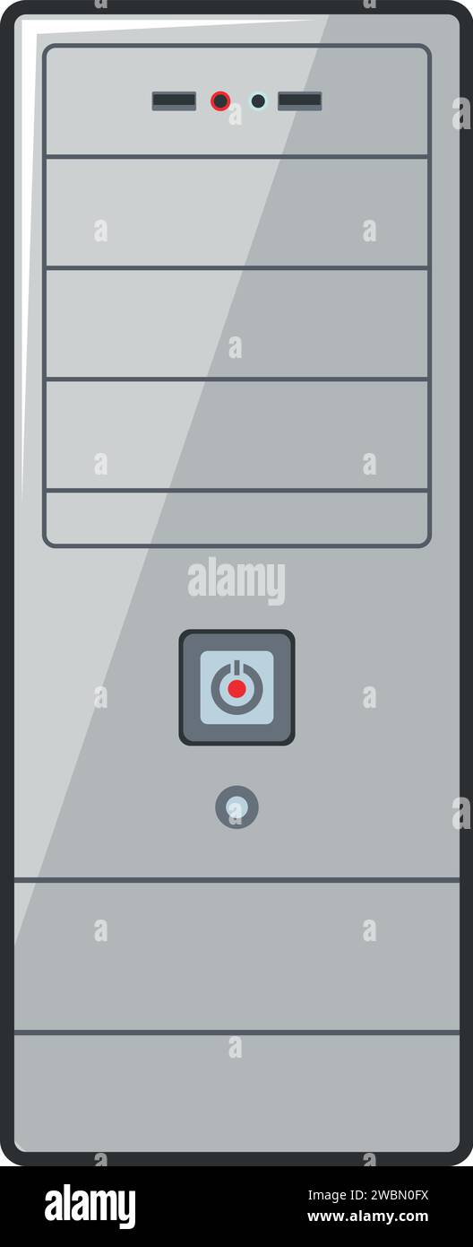 System Unit Icon in flat style. Vector Illustration Stock Vector Image ...