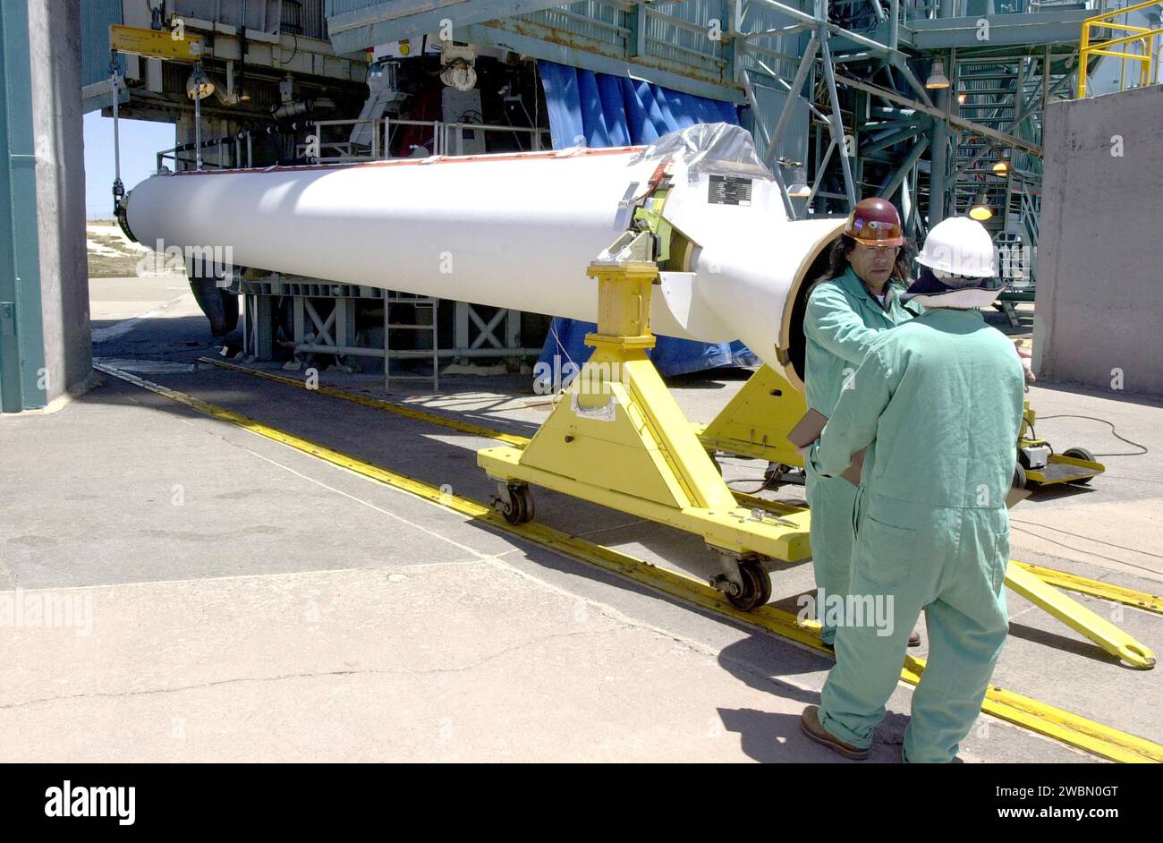VANDENBERG AIR FORCE BASE, CALIF. - At NASA Space Launch Complex 2 on Vandenberg Air Force Base ...