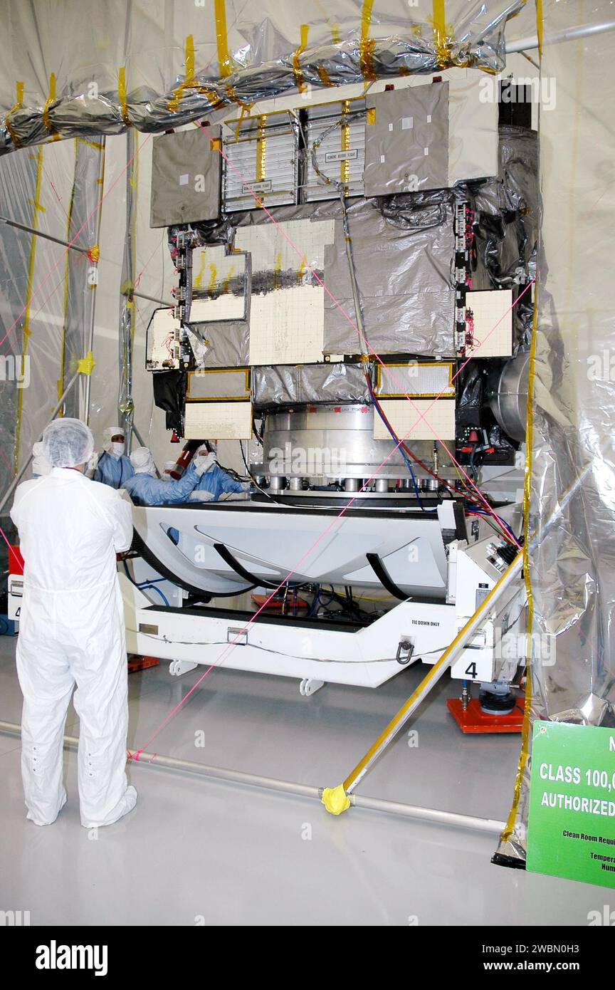 KENNEDY SPACE CENTER, FLA. - The GOES-N satellite is checked out on the ...