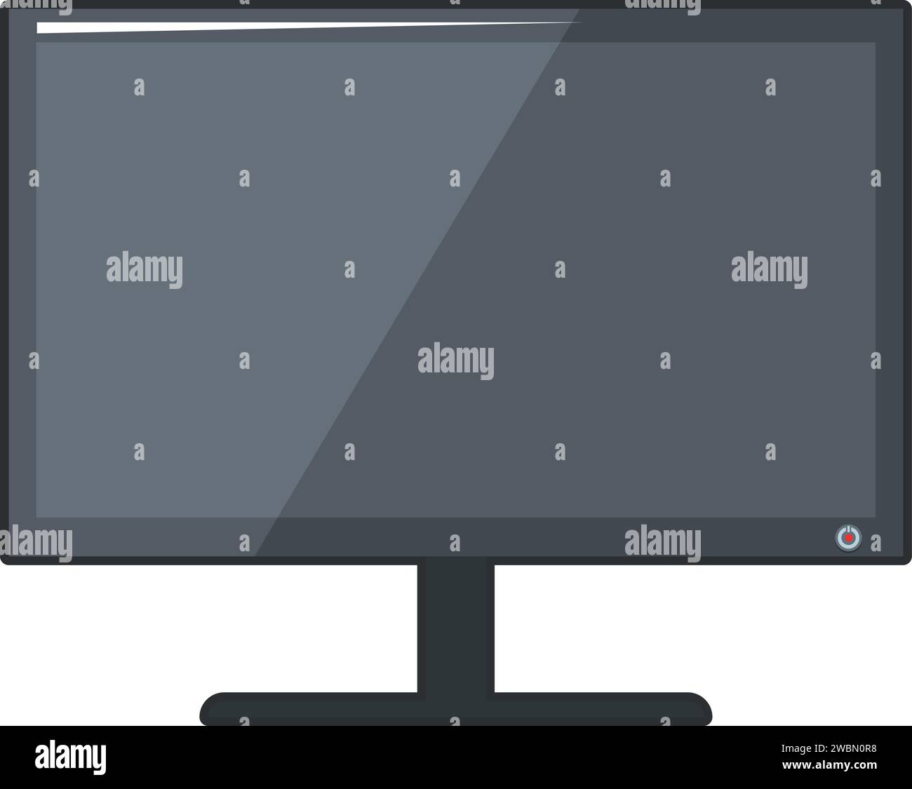 Computer Monitor Display Icon in flat style. Vector Illustration Stock ...