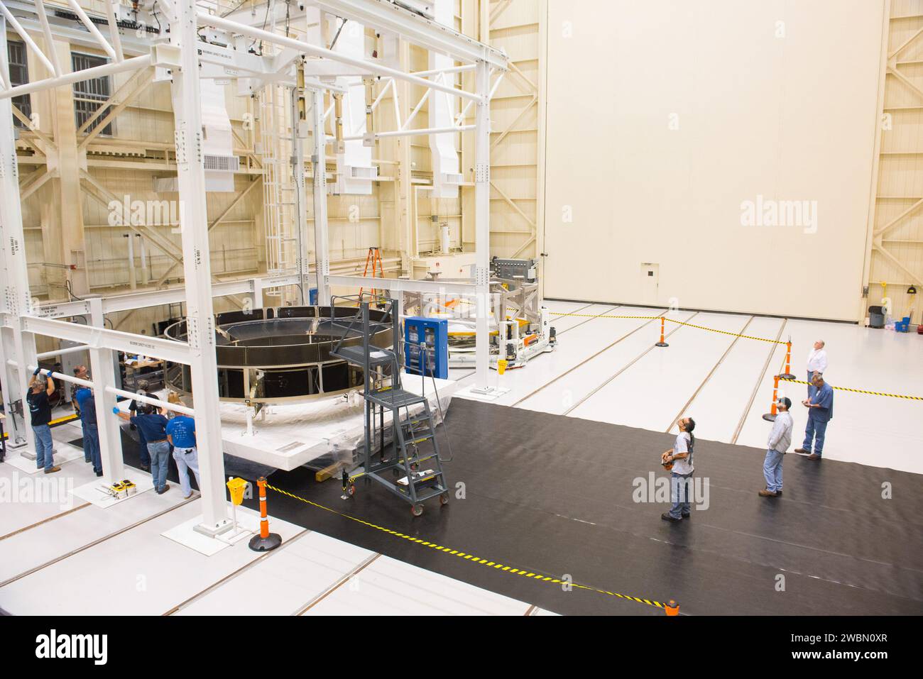 Engineers lift the Orion Crew Module Adapter Structural Test Article ...
