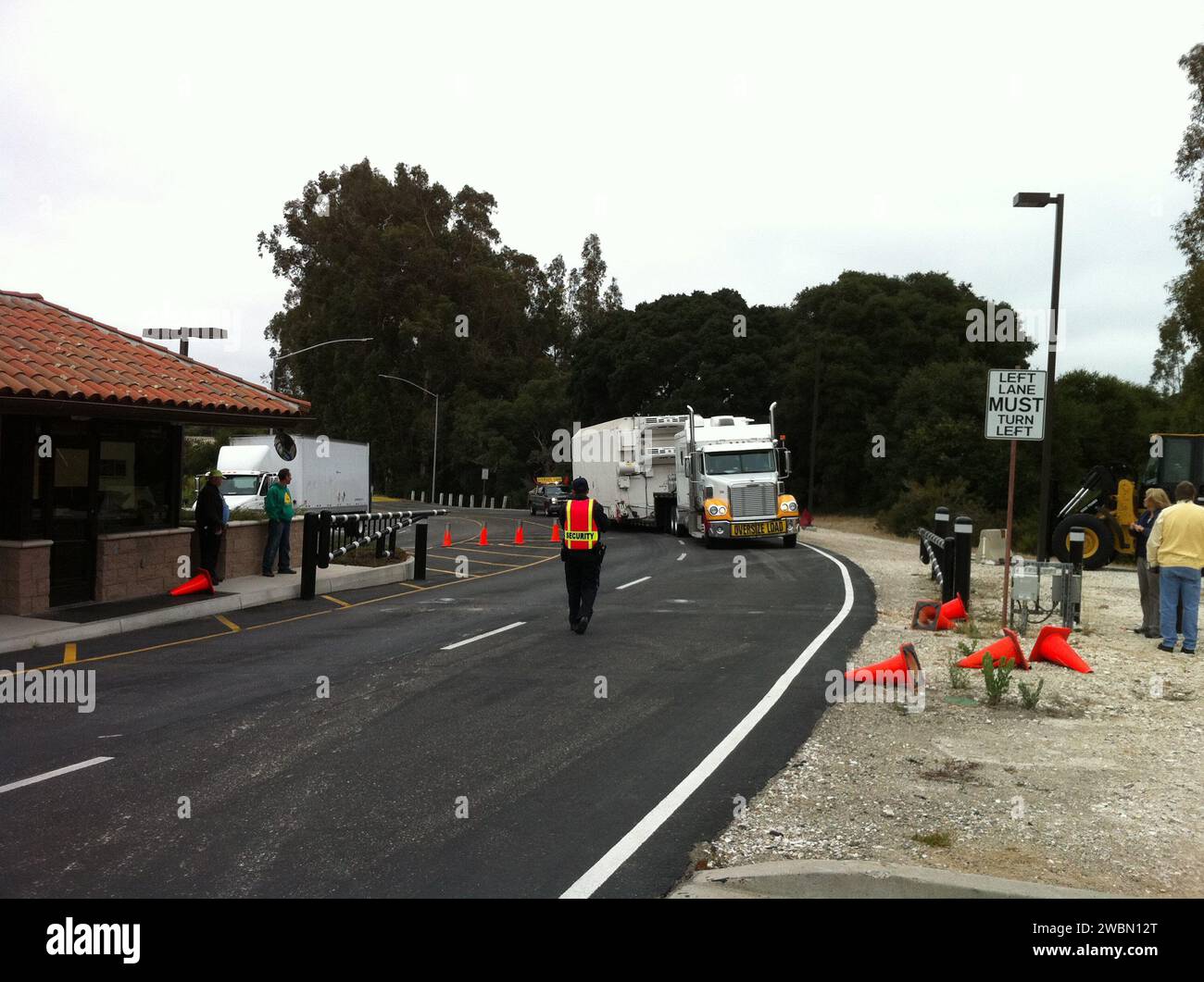 VANDENBERG AIR FORCE BASE, Calif. -- A security guard waits to clear ...