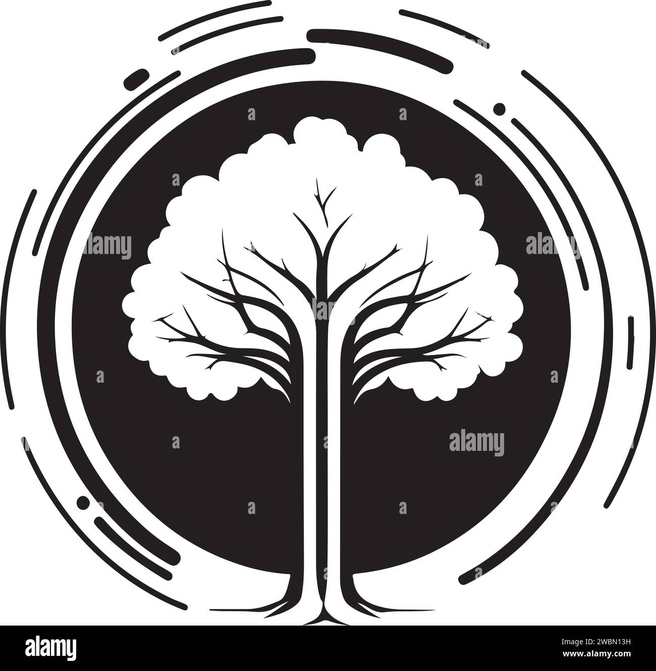 Eco tech tree logo Black and White Stock Photos & Images - Alamy