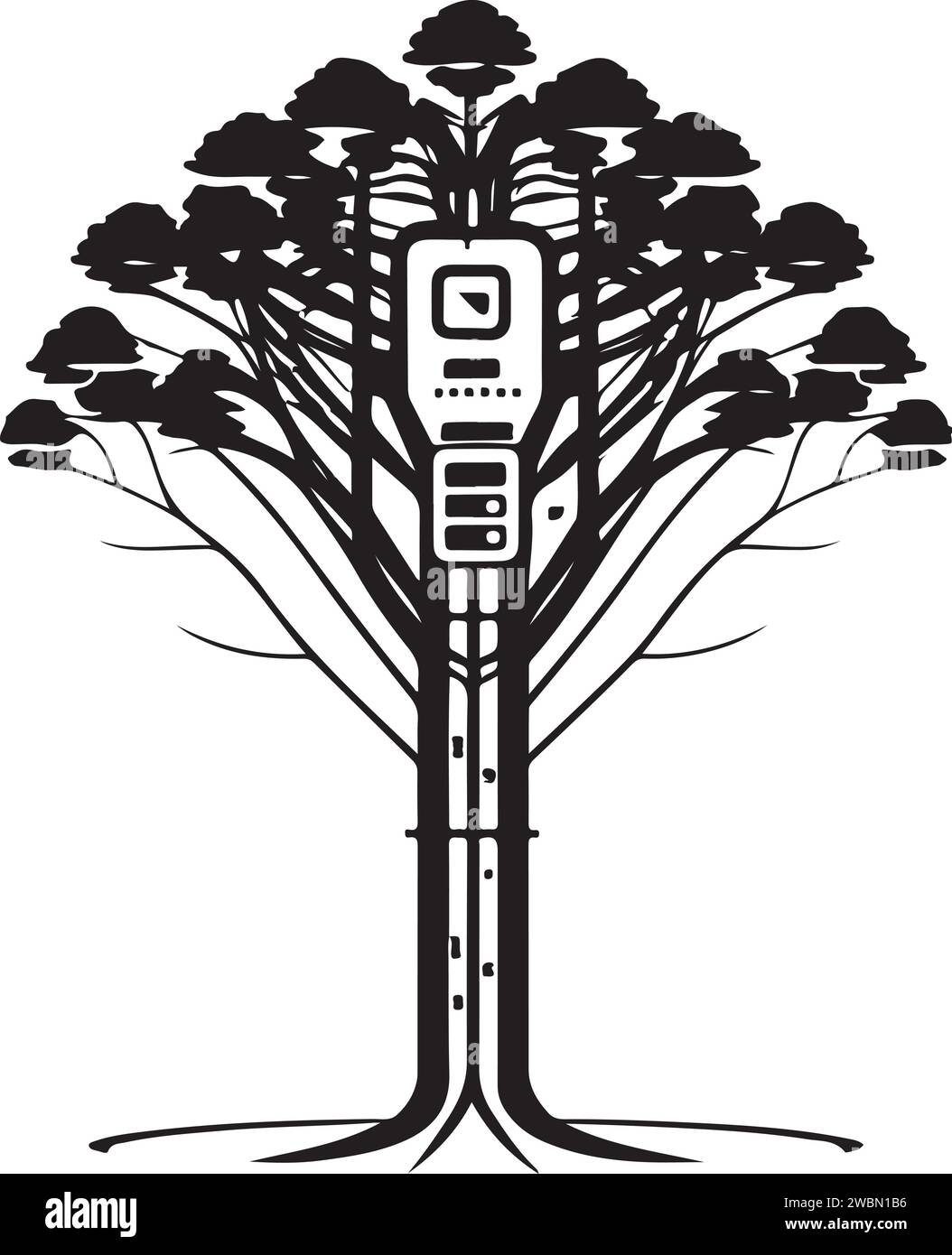 Tree connection digital Black and White Stock Photos & Images - Alamy