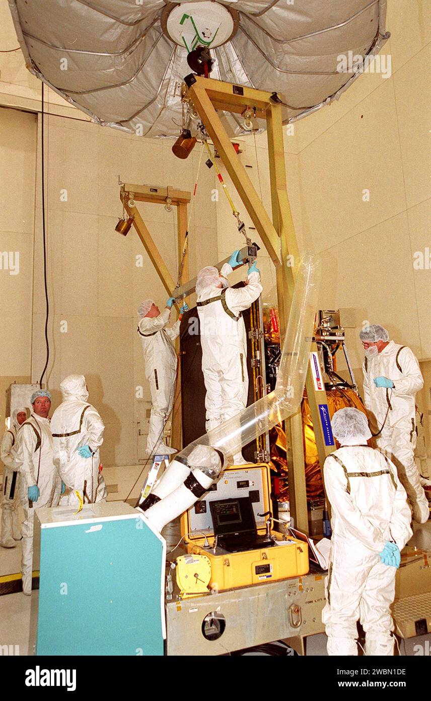 In the Spacecraft Assembly and Encapsulation Facility -2, workers ...