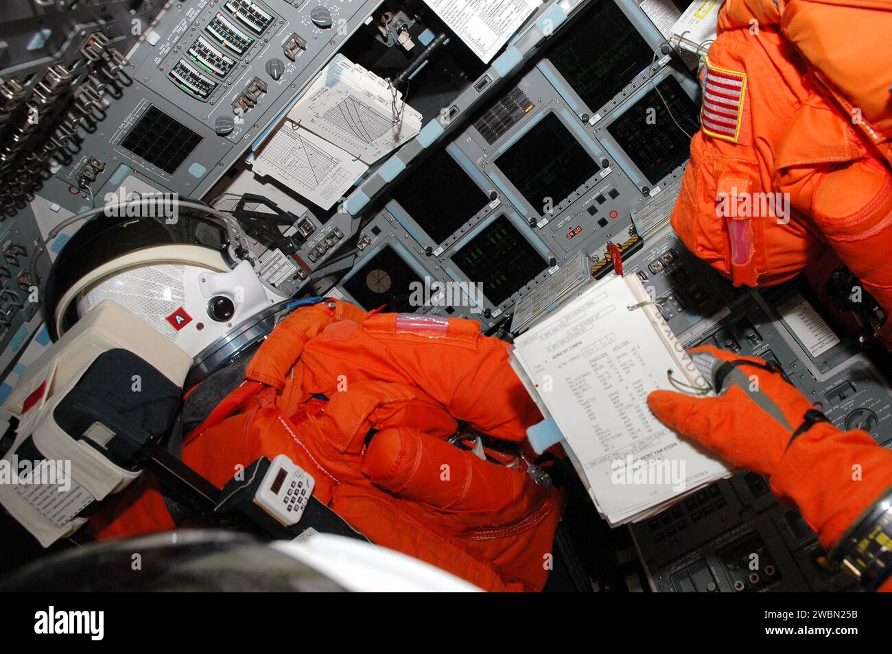 KENNEDY SPACE CENTER, FLA. - STS-114 crew members take part in a mock countdown as pre-launch ...