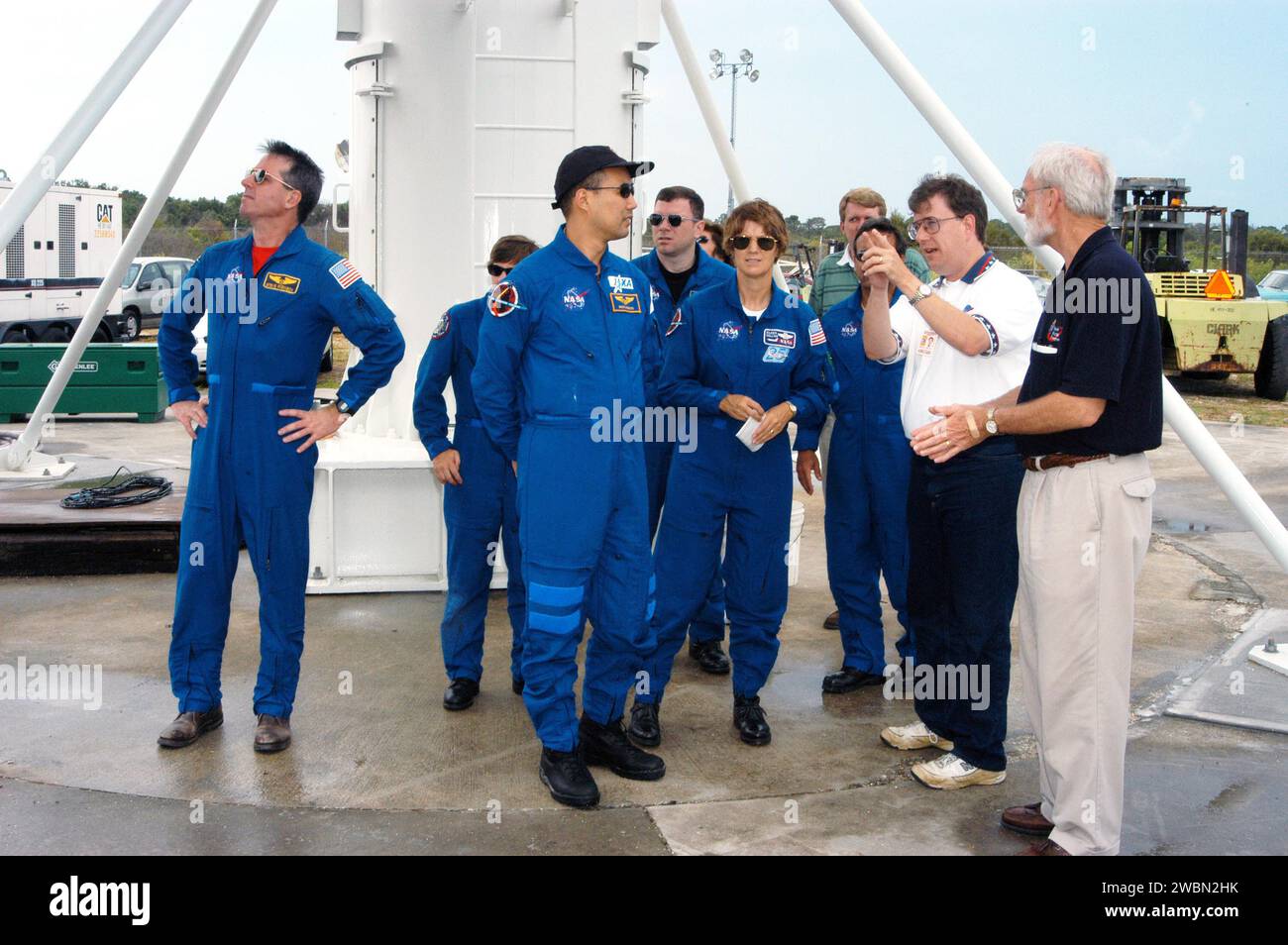 STS-114 crew members observed the installation of a 30-foot C-band ...