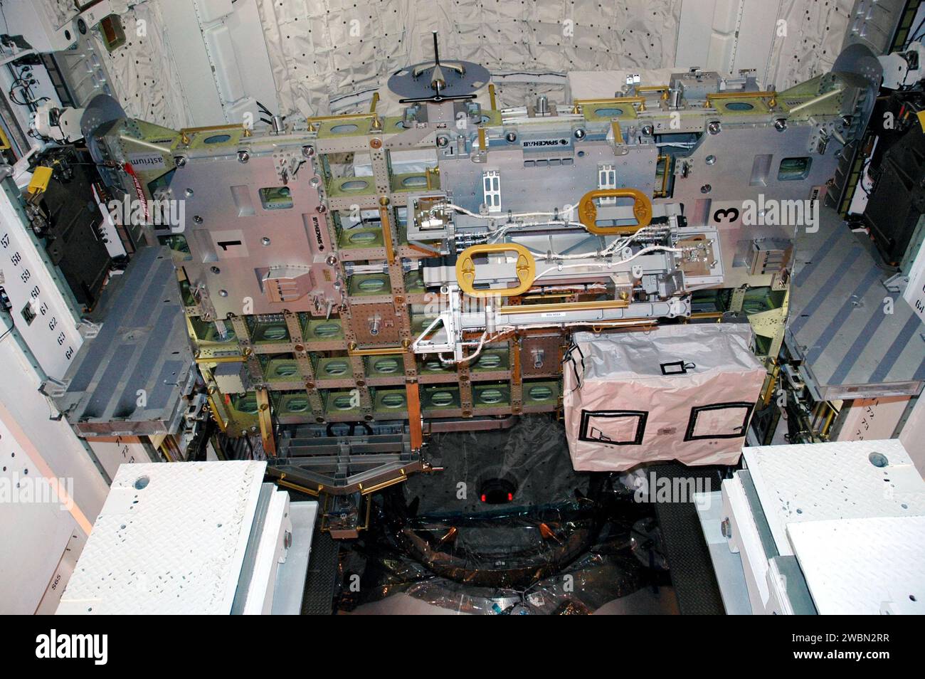 KENNEDY SPACE CENTER, FLA. - In the Payload Changeout Room on Launch Pad 39B, the payloads for ...