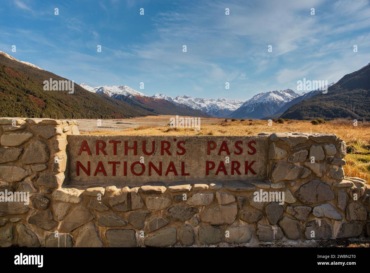Arthurs pass scenery at the National park landmark observation point ...