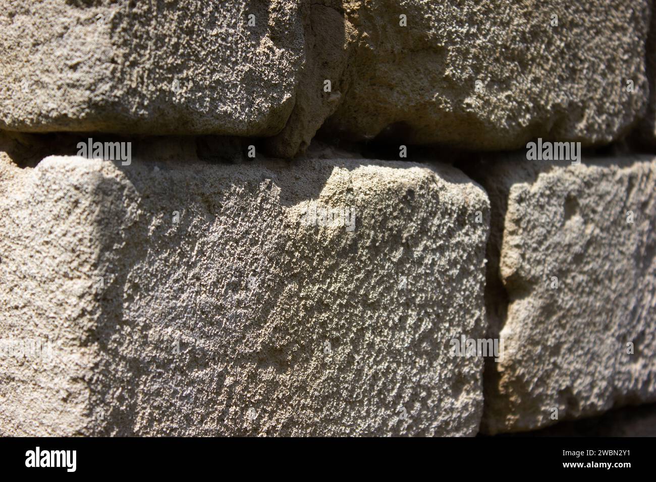 Old uneven crumbling brick, wall - background, close-up Stock Photo - Alamy