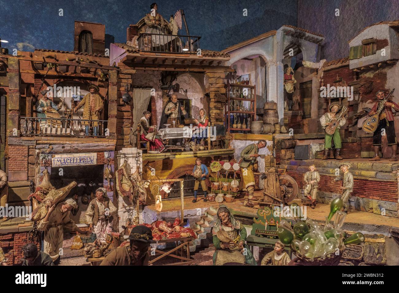 Scenes from the 18th century Neapolitan nativity scene in the museum ...