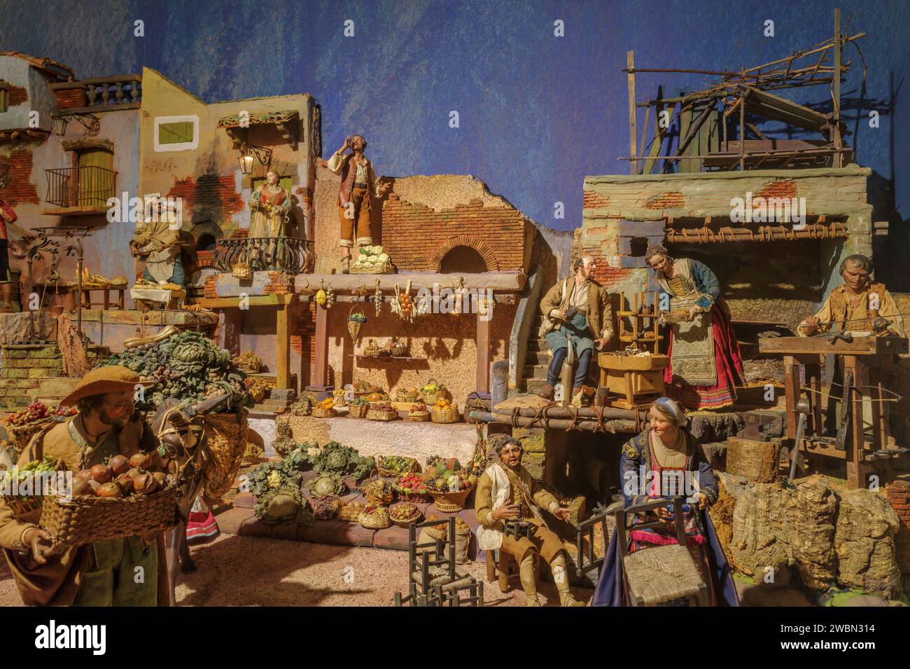 Scenes from the 18th century Neapolitan nativity scene in the museum ...