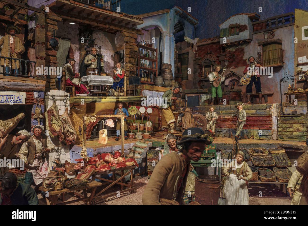 Scenes from the 18th century Neapolitan nativity scene in the museum ...