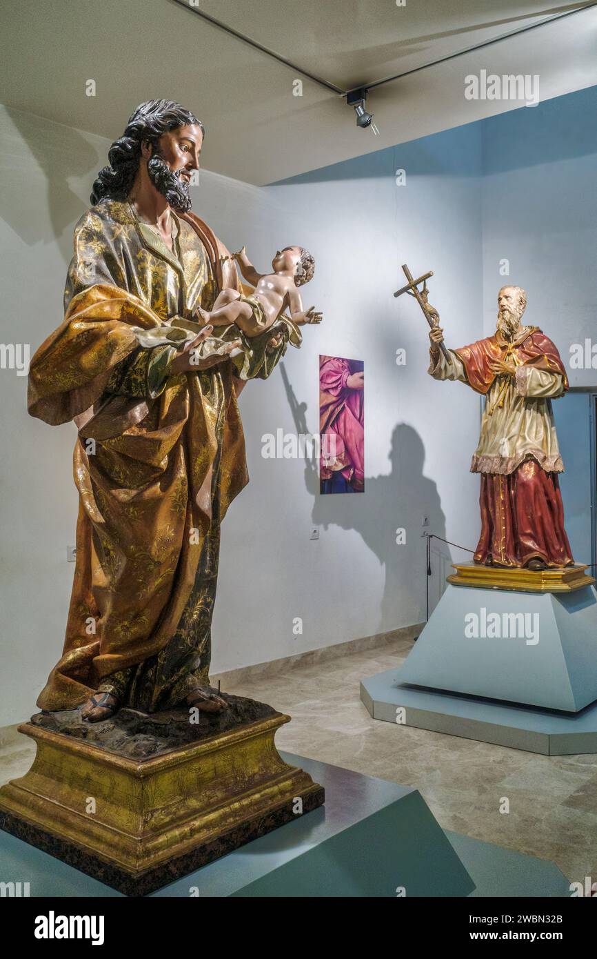 Saint Joseph with the child, Saint Eloy looking at the crucifix of the ...