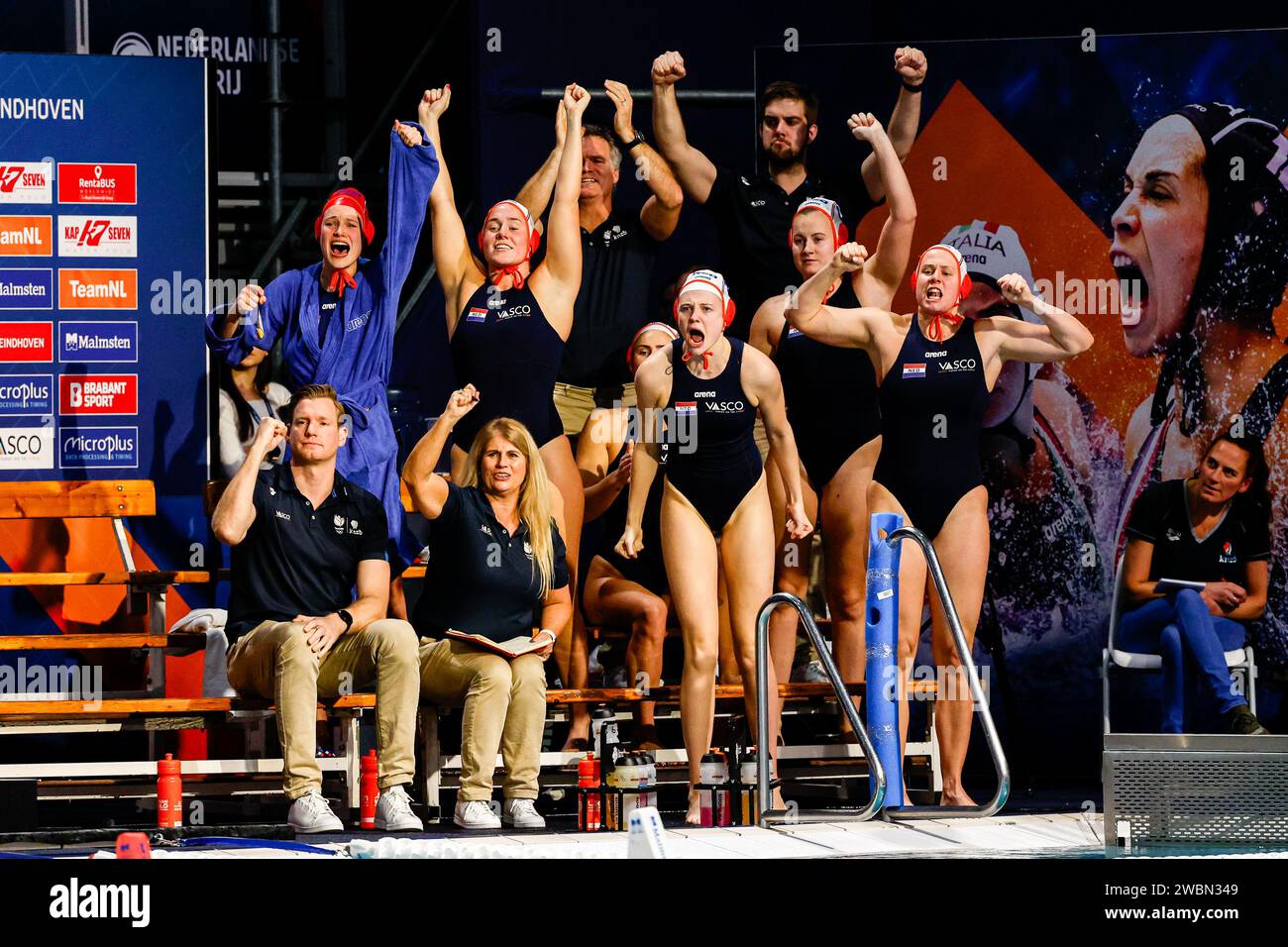 EINDHOVEN, NETHERLANDS - JANUARY 11: Team Netherlands cheering ...