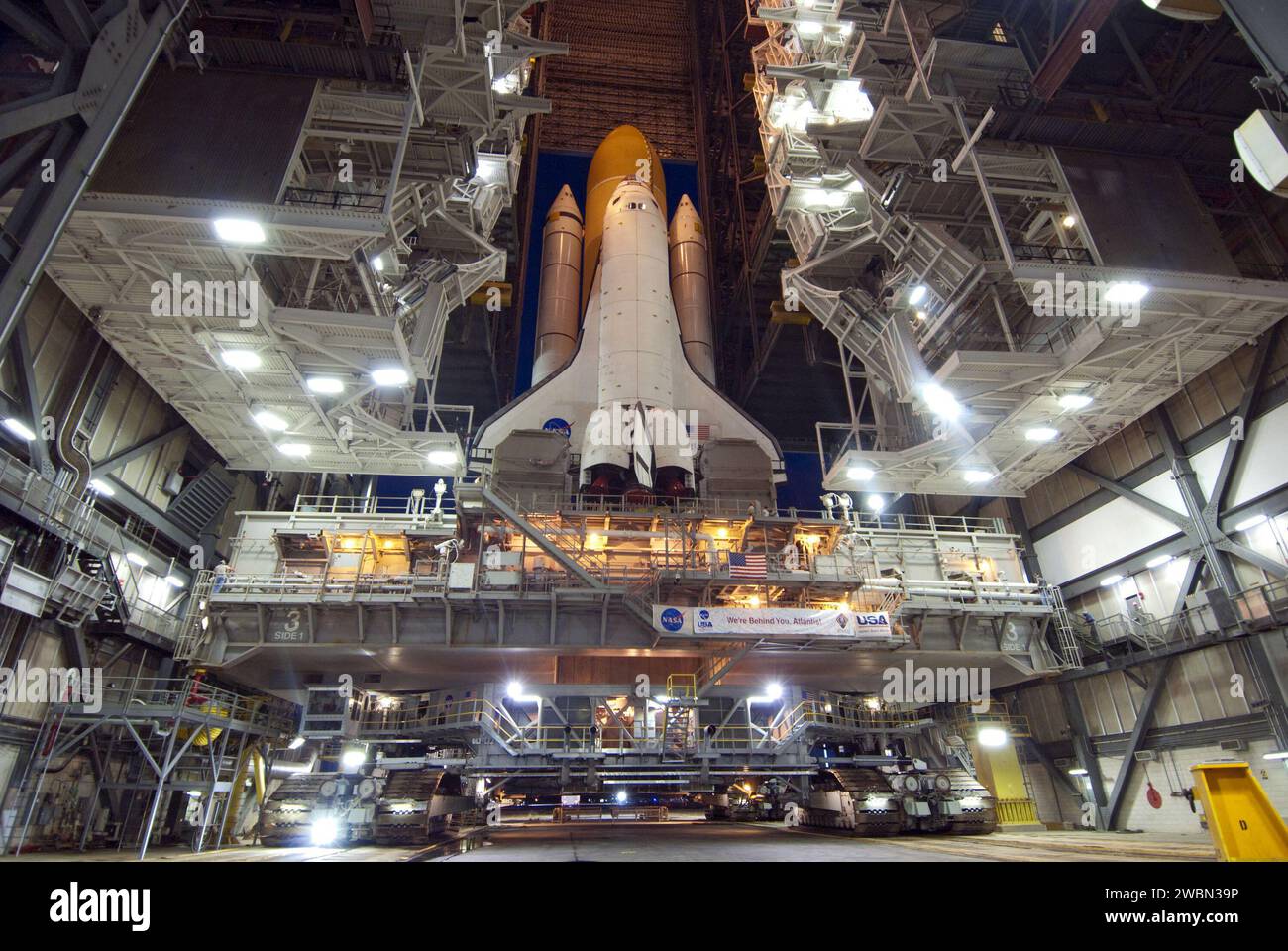 CAPE CANAVERAL, Fla. -- Space shuttle Atlantis, attached to its ...