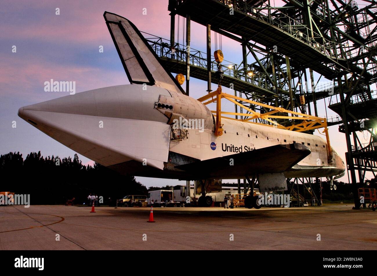 KENNEDY SPACE CENTER, FLA. - Just before sunrise, Discovery finally ...