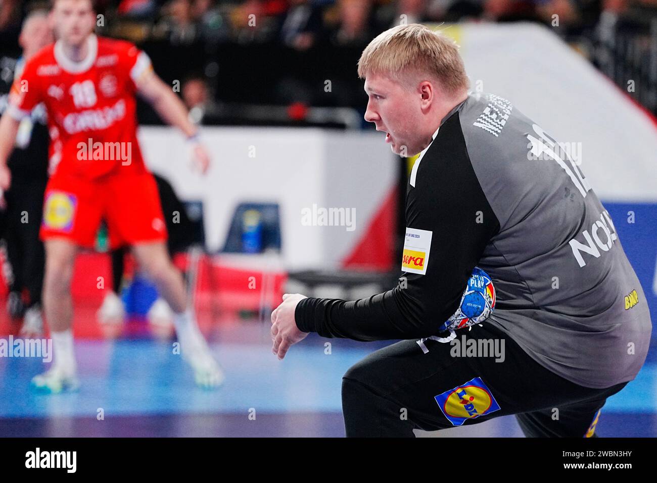 Denmarks Emil Nielsen during the mens EHF Euro 2024 match between ...