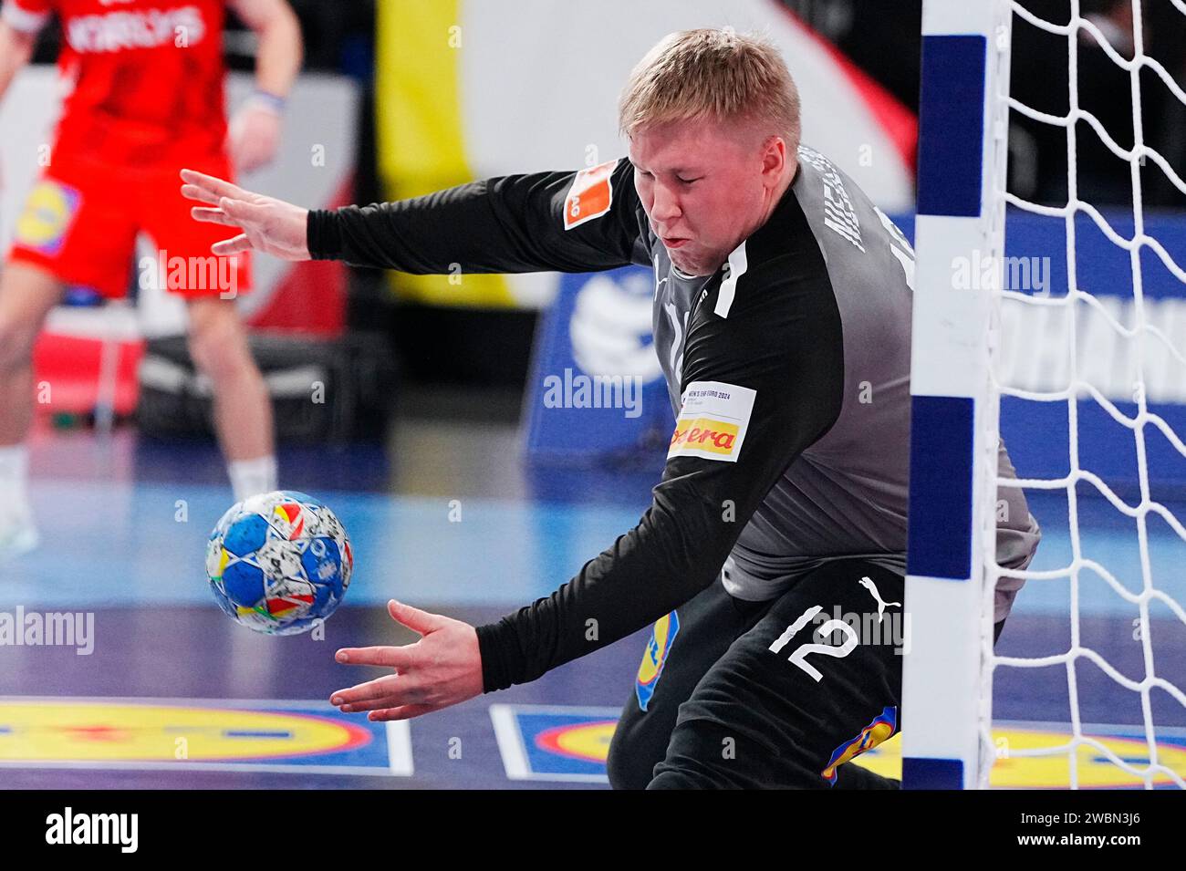 Denmarks Emil Nielsen during the mens EHF Euro 2024 match between ...