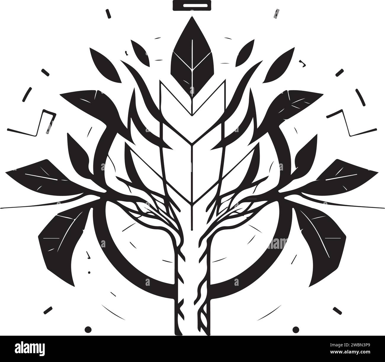 Eco tech tree logo Black and White Stock Photos & Images - Alamy