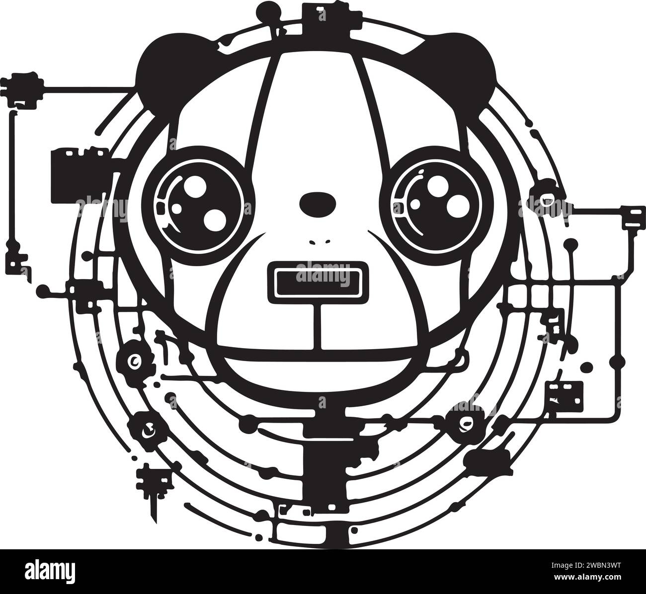 Modern panda logo Black and White Stock Photos & Images - Alamy