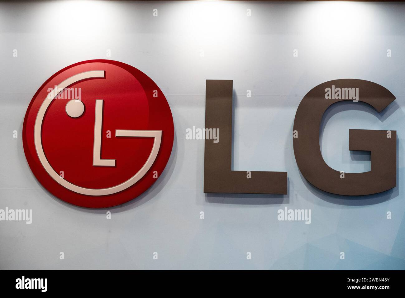 Las Vegs, NV, USA. 11th Jan, 2024. LG logo at the Las Vegas Convention ...