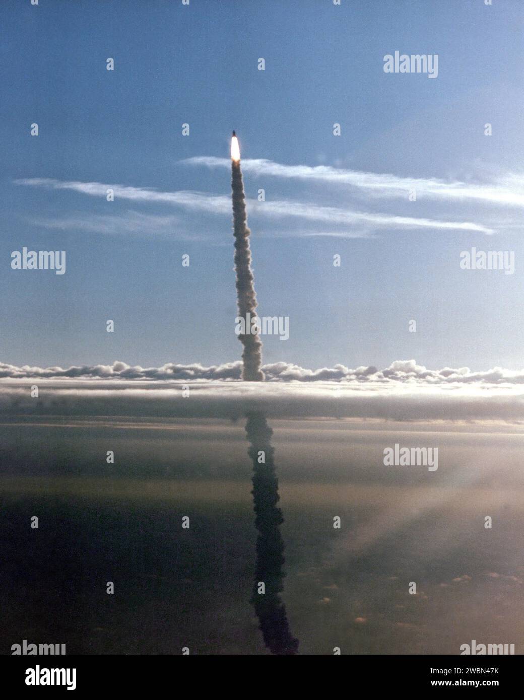 Space Shuttle Columbia launches on mission STS-32, deploying the Syncom ...