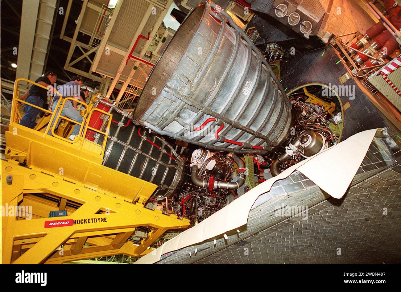 KENNEDY SPACE CENTER, FLA. -- The new block 2 engine for the orbiter ...