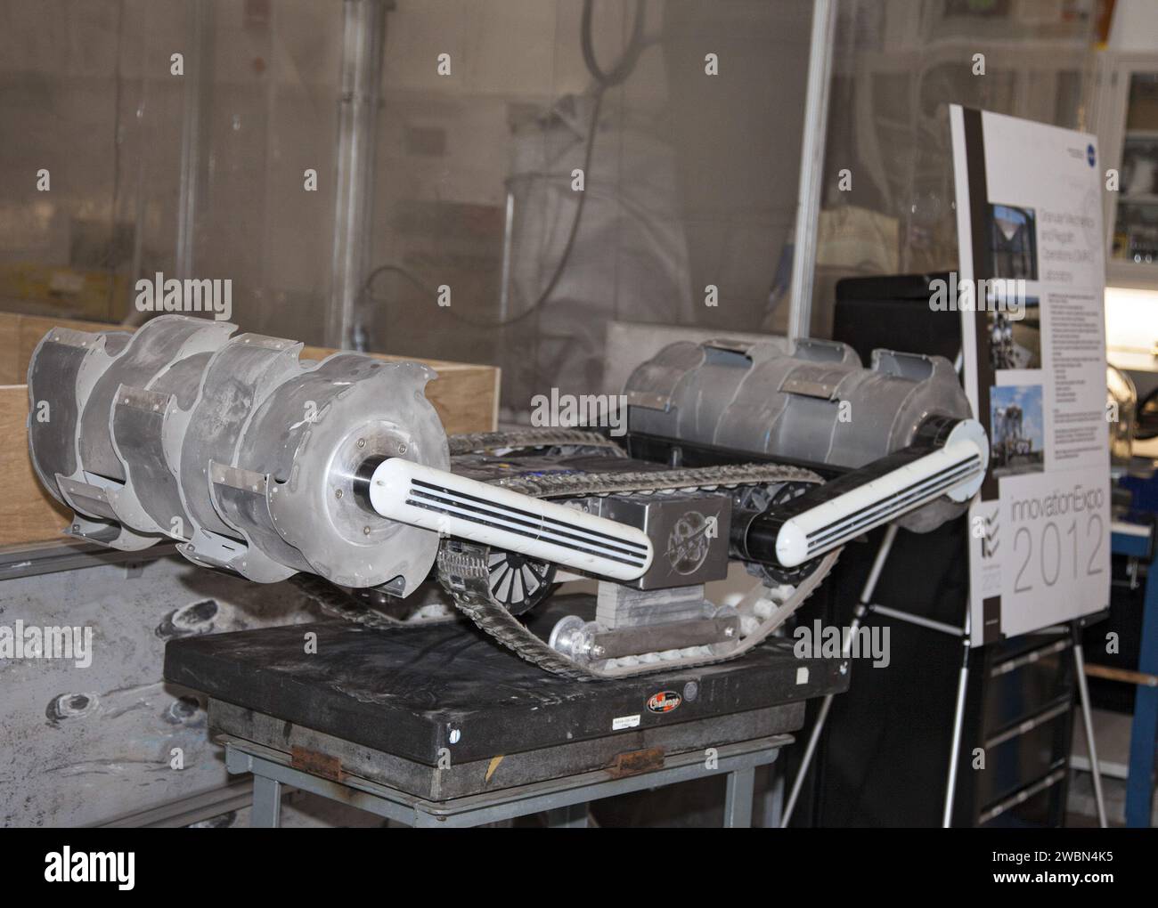 RASSOR, a lunar soil excavation robot at Kennedy Space Center's Swamp ...