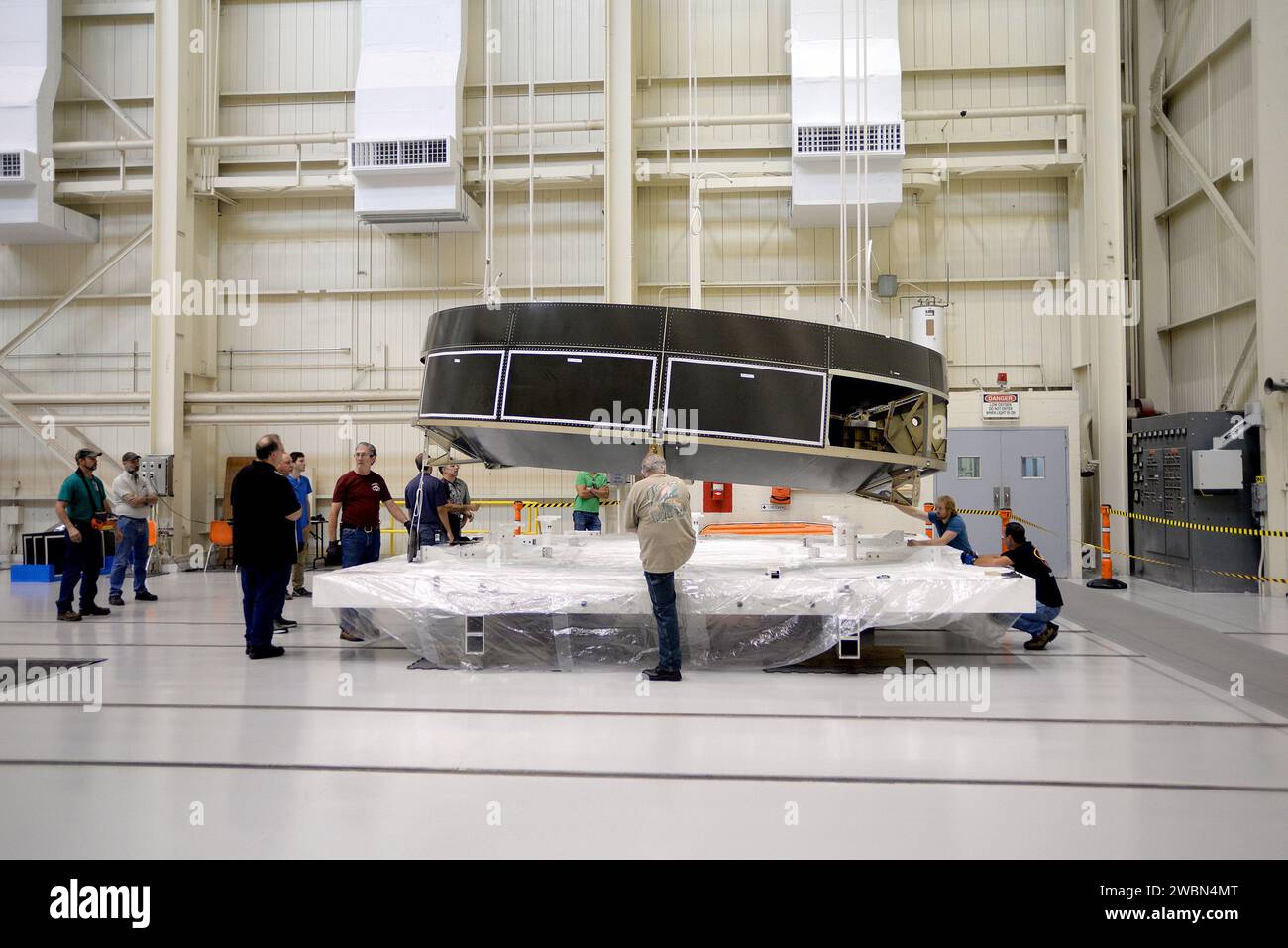 The Orion Crew Module Adapter simulator arrives at NASA Glenn's Plum ...