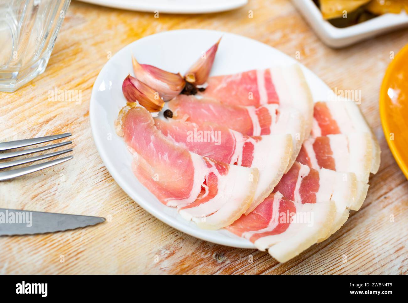 Pieces of raw pork lard Stock Photo - Alamy