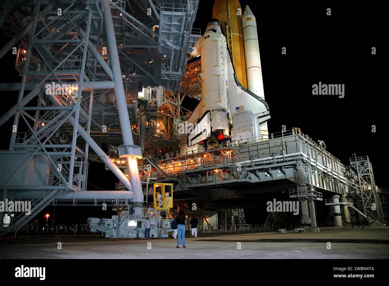 KENNEDY SPACE CENTER, FLA. -- The Rotating Service Structure is rolled ...