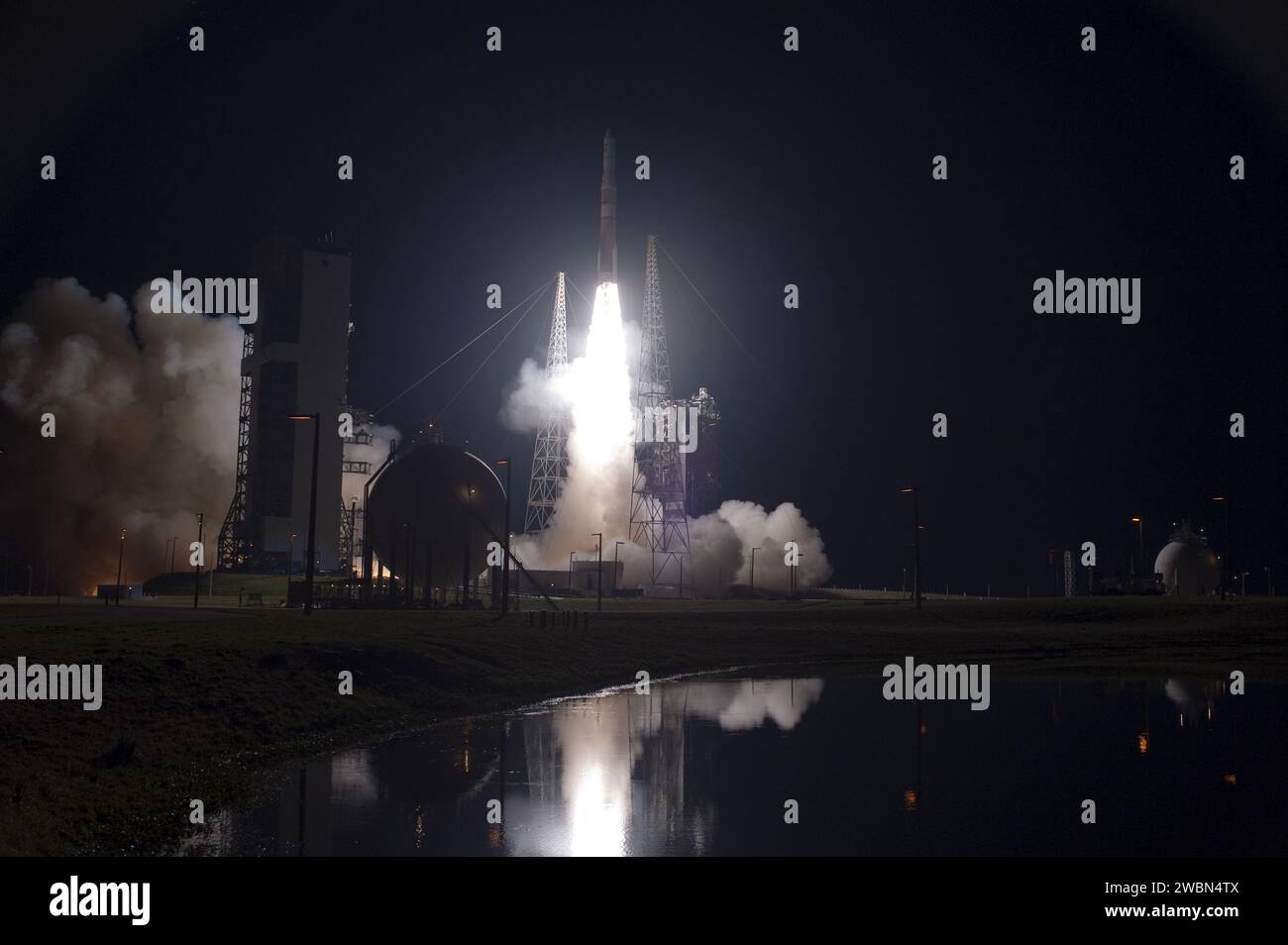 CAPE CANAVERAL, Fla. – An exhaust cloud builds at Launch Complex 37 on ...