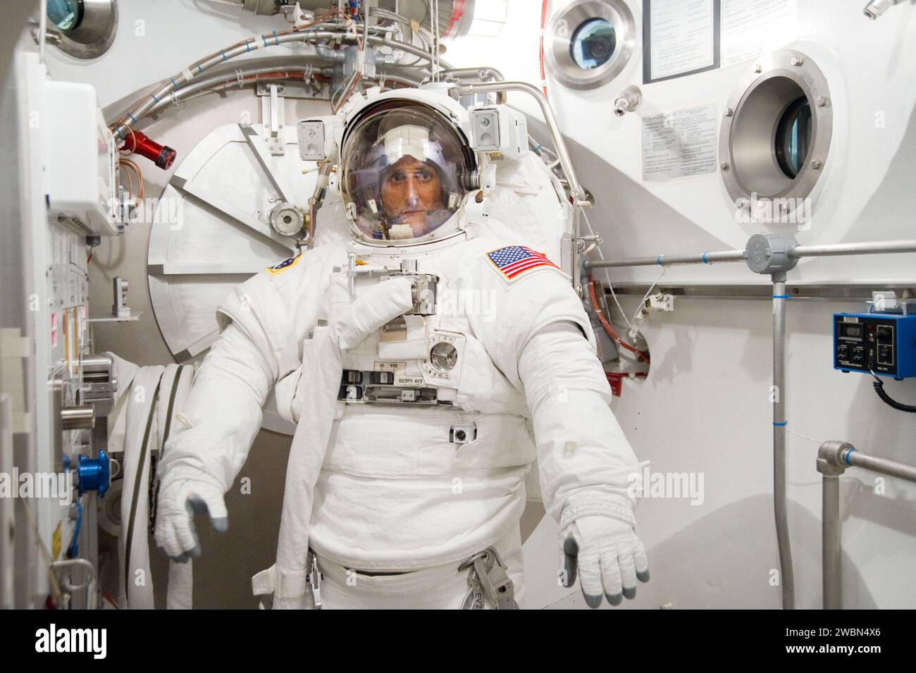 Expedition 32 crew member Sunita Williams during her EMU Training and ...