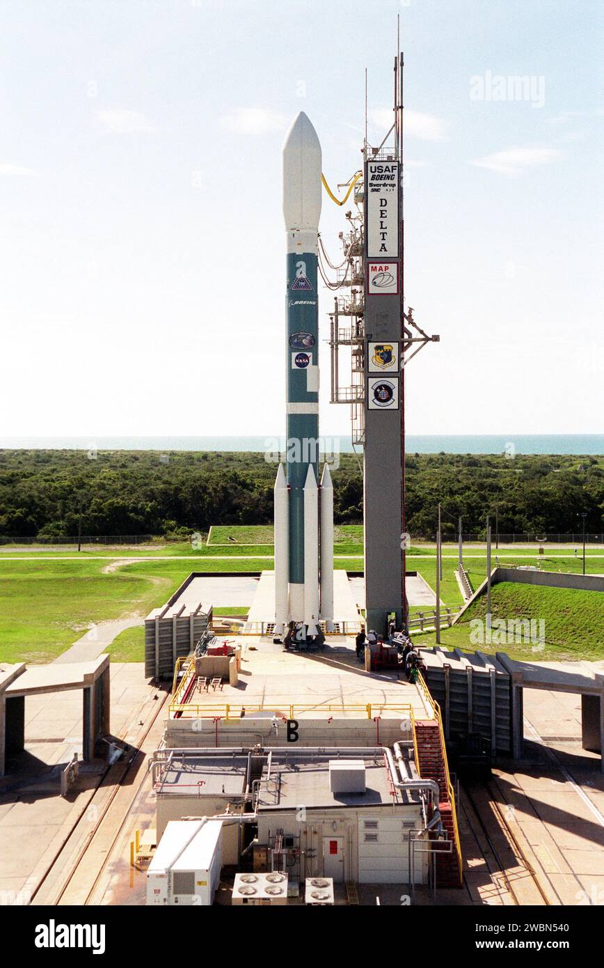 KENNEDY SPACE CENTER, Fla. -- The Boeing Delta II rocket is poised for ...