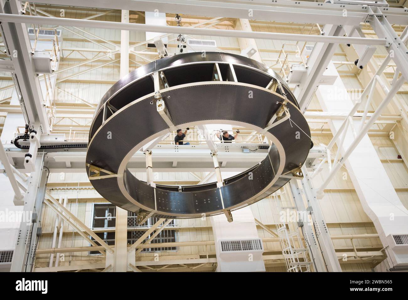 Engineers lift the Orion Crew Module Adapter Structural Test Article ...