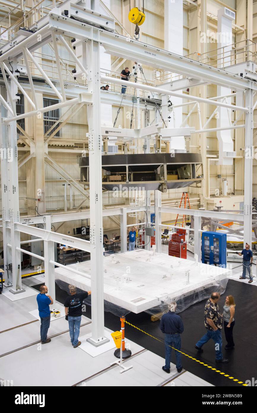 Engineers lift the Orion Crew Module Adapter Structural Test Article ...