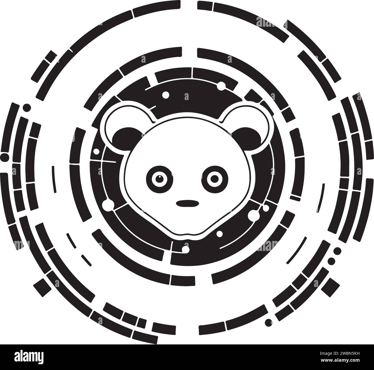 Modern panda logo Black and White Stock Photos & Images - Alamy