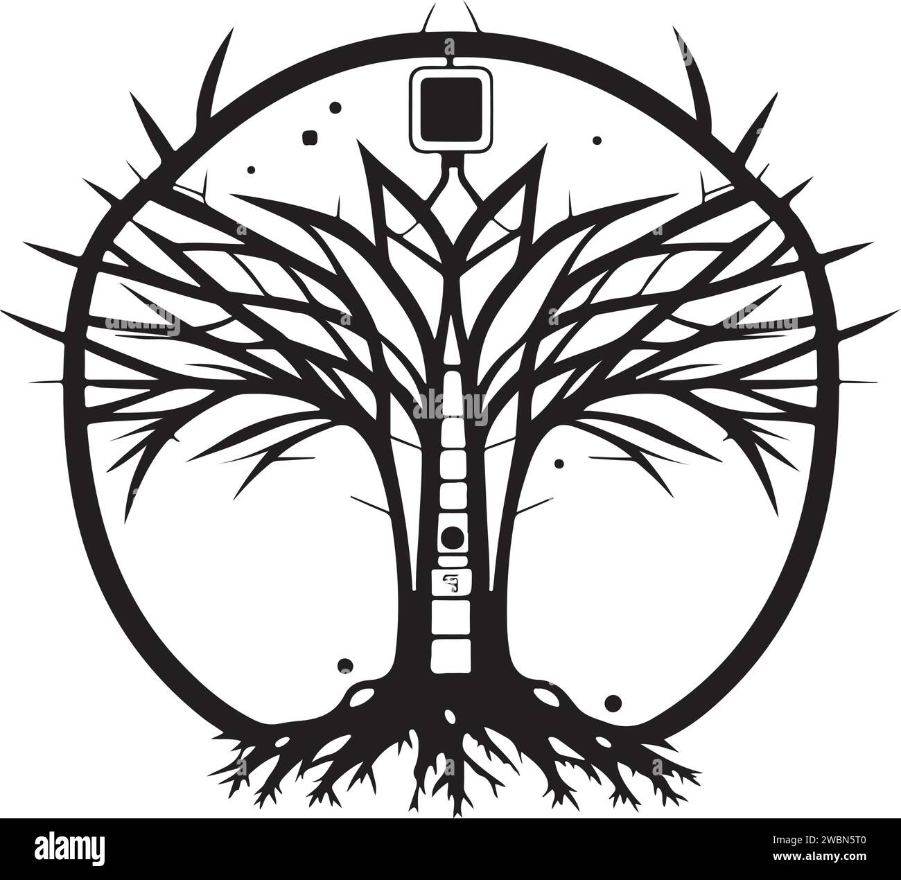 Eco tech tree logo Black and White Stock Photos & Images - Alamy