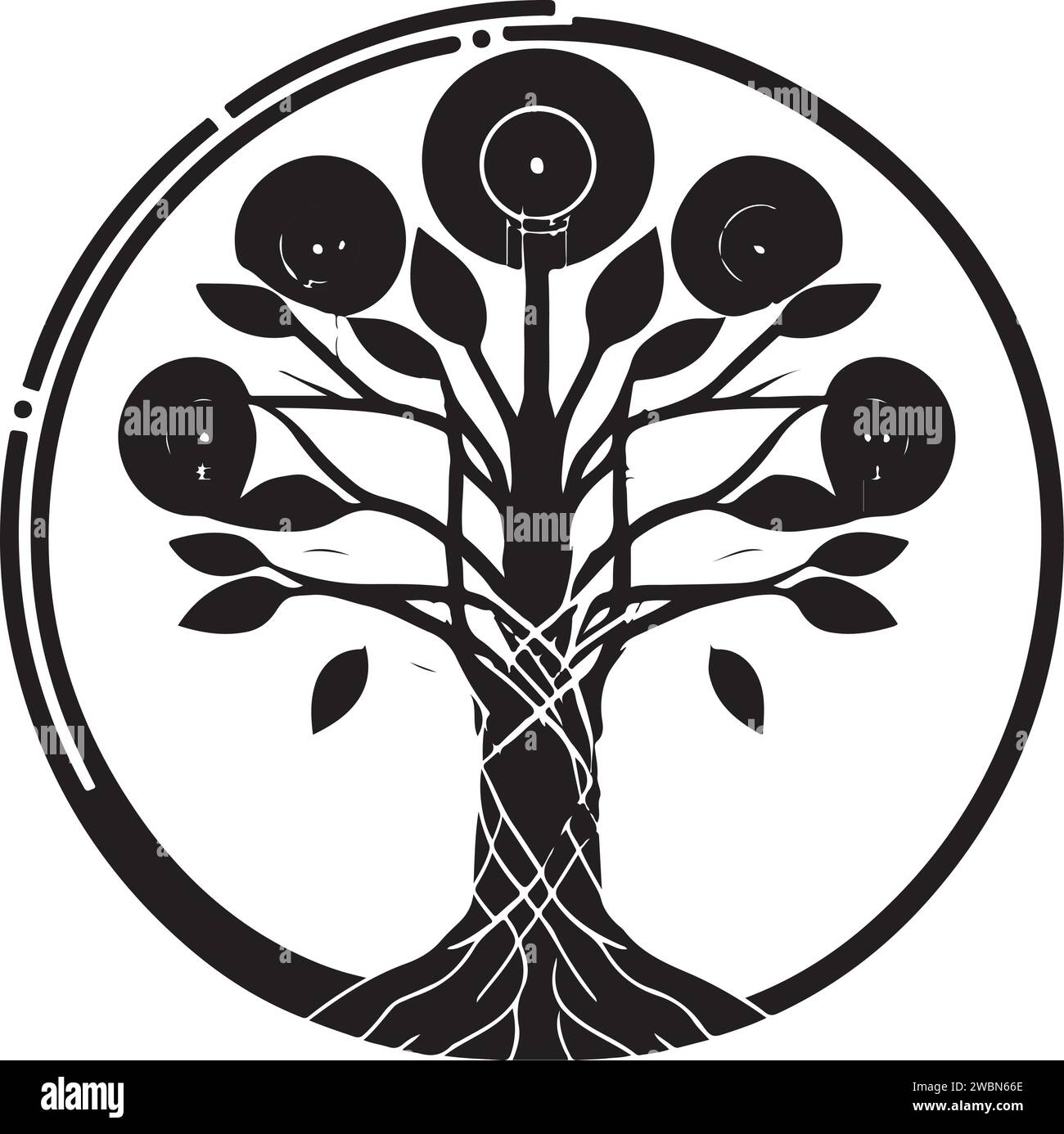 Eco tech tree logo Black and White Stock Photos & Images - Alamy