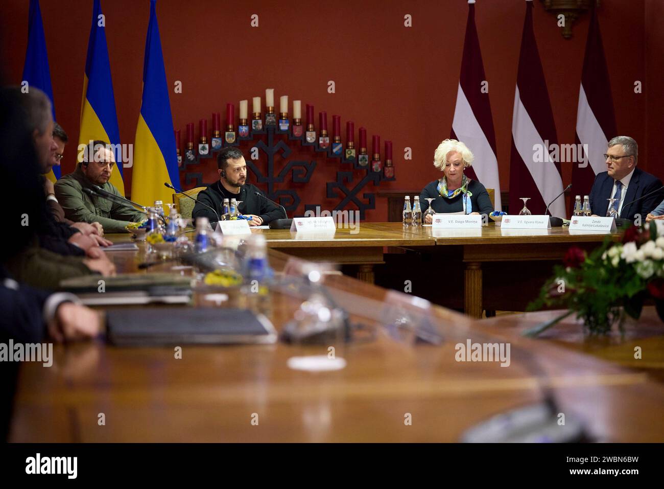 Riga, Latvia. 11th Jan, 2024. Ukrainian President Volodymyr Zelenskyy ...