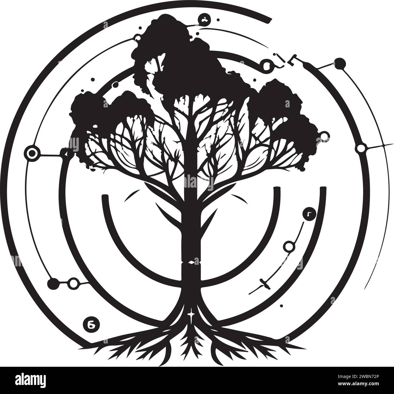 Eco tech tree logo Black and White Stock Photos & Images - Alamy