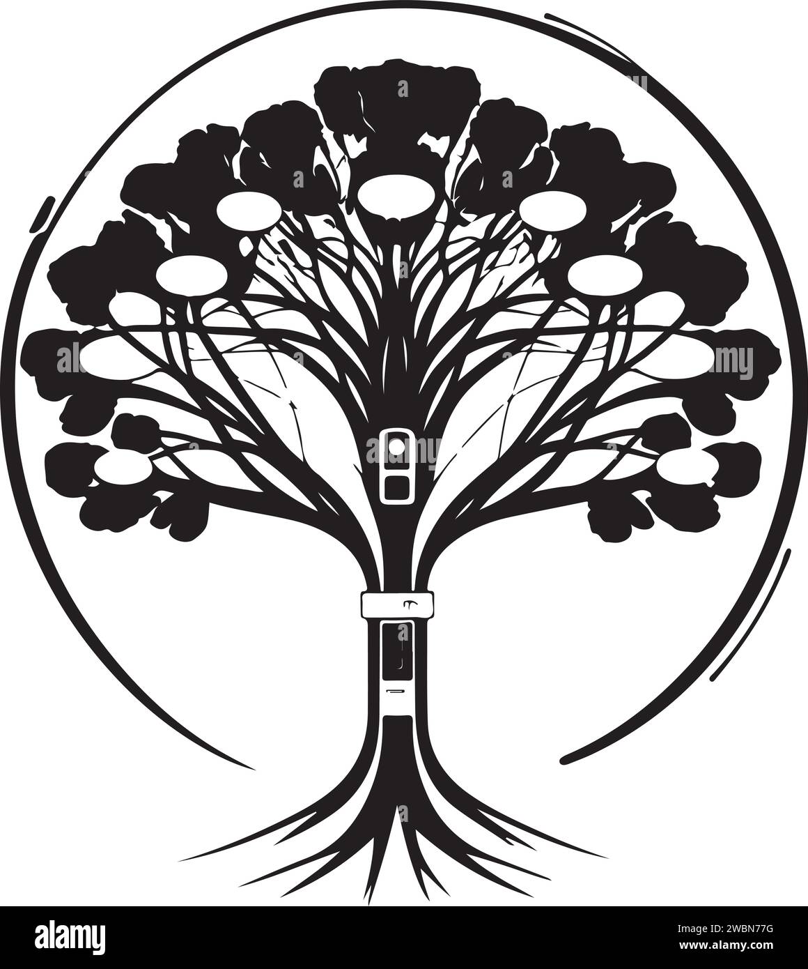 Eco tech tree logo Black and White Stock Photos & Images - Alamy