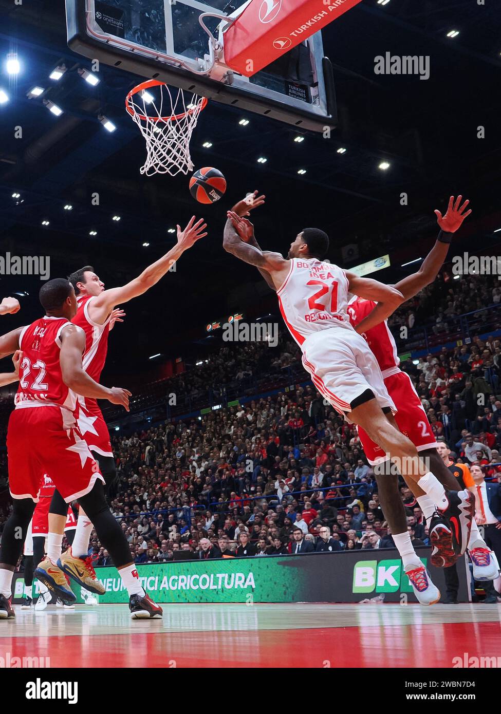 Milan, Italy. 11th Jan, 2024. Joel Bolomboy (Crvena Zvezda Belgrade ...