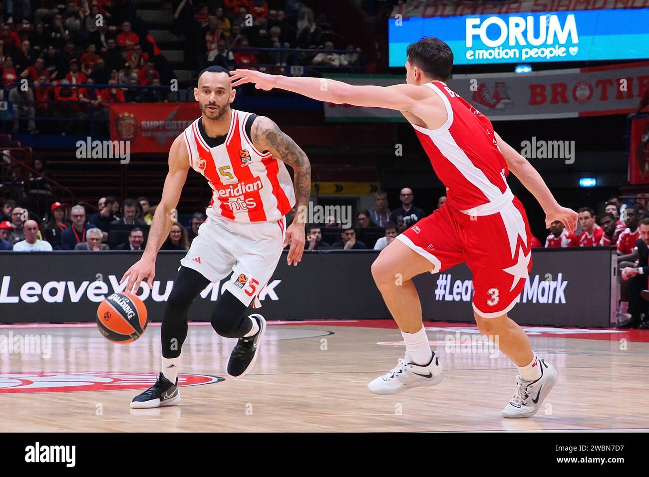 Milan, Italy. 11th Jan, 2024. Adam Hanga (Crvena Zvezda Belgrade ...