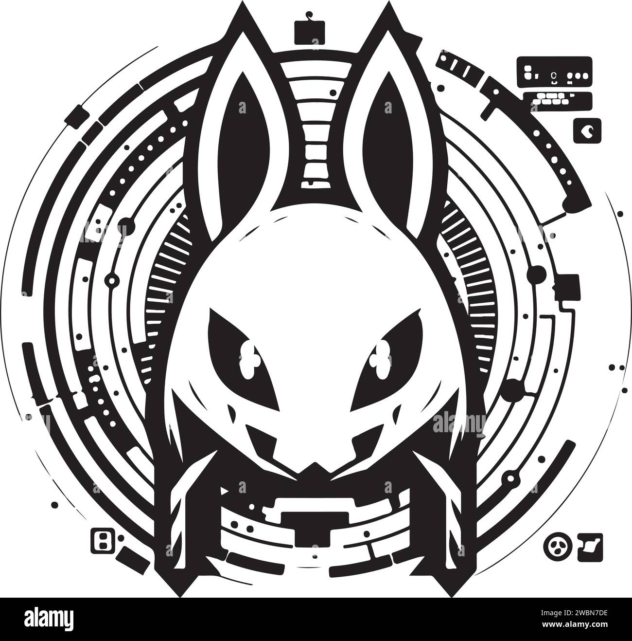 Tech rabbit vector Black and White Stock Photos & Images - Alamy