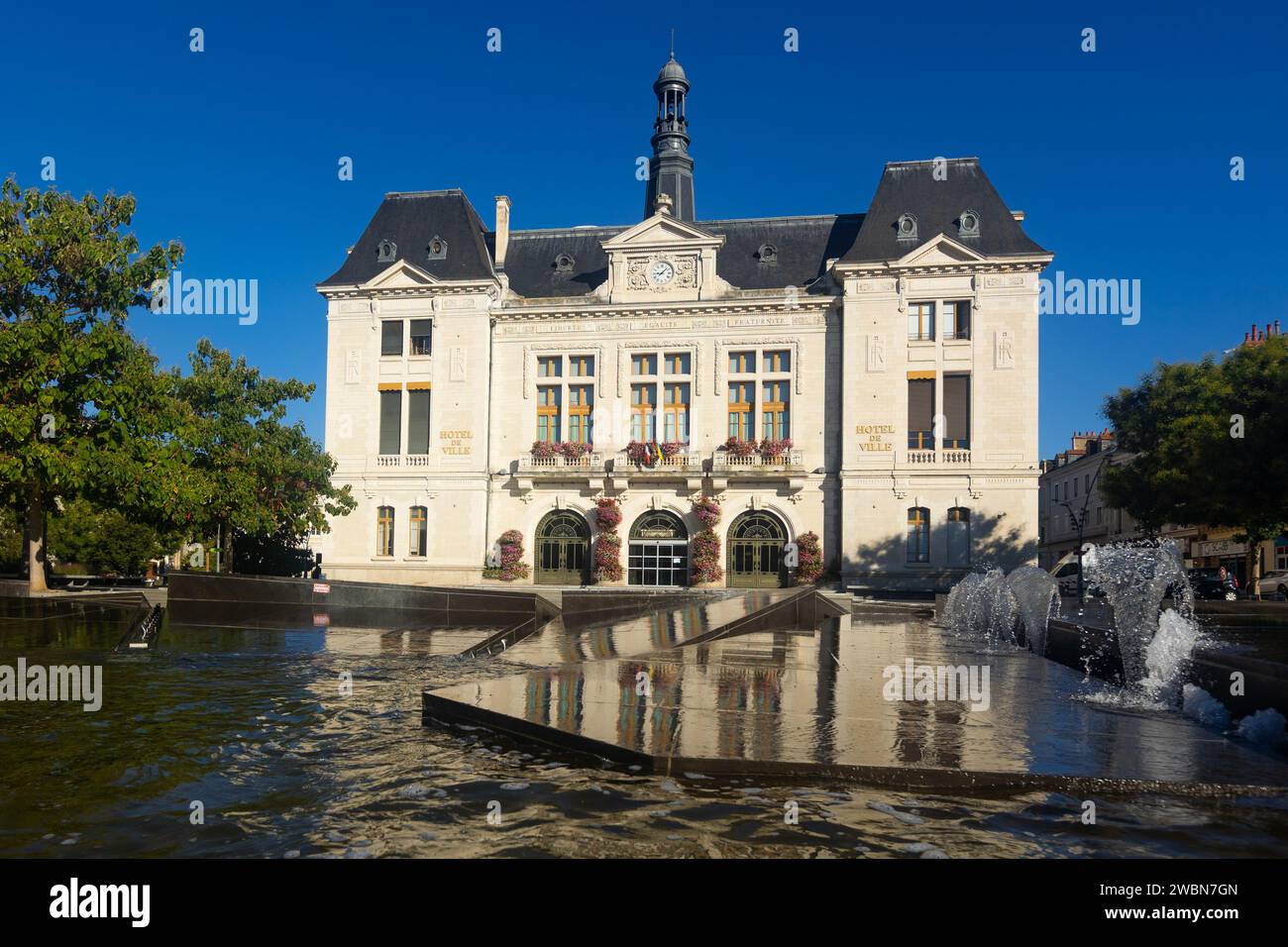 MONTLUCON, FRANCE - AUGUST 12, 2022: Summer landscape with a view of ...