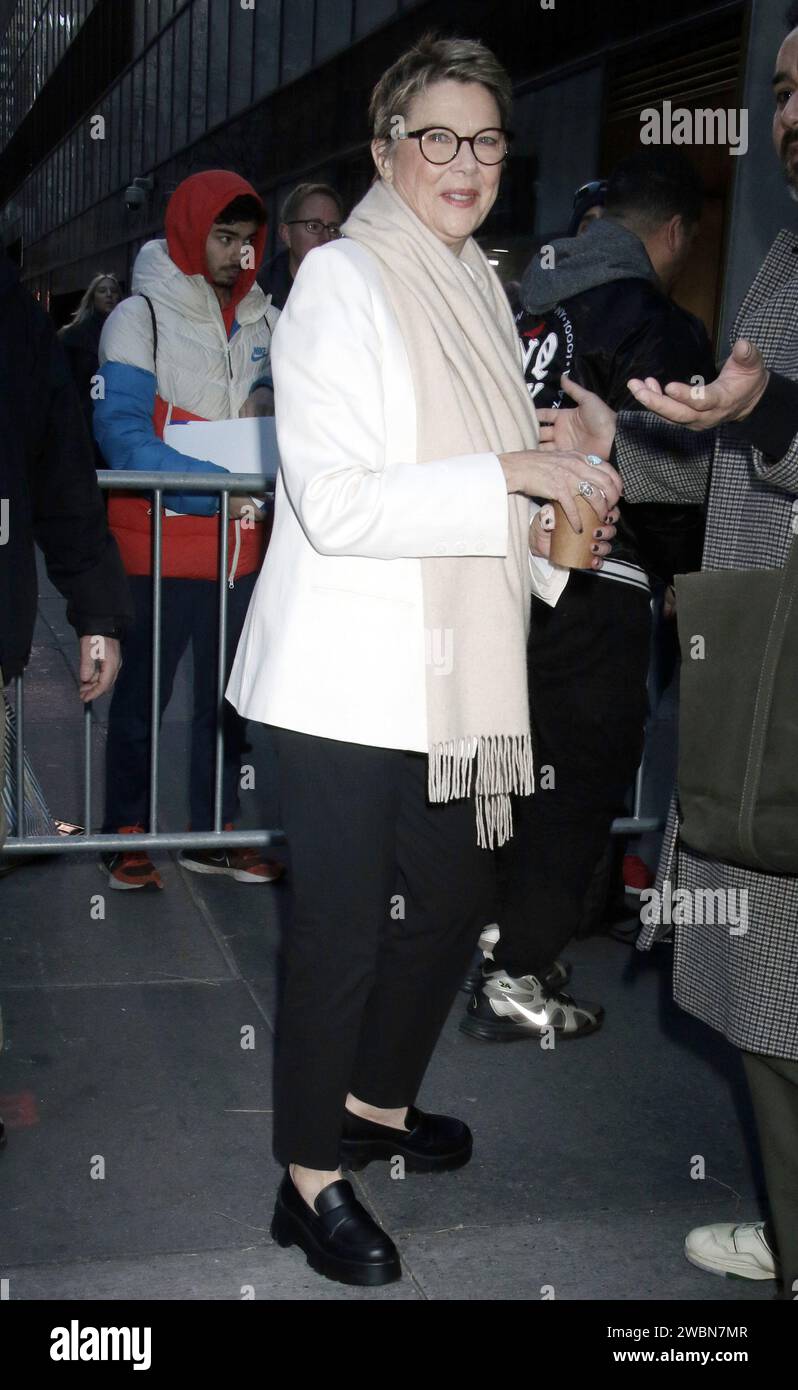 New York, NY, USA. 11th Jan, 2024. Annette Bening Seen At NBC's Today ...