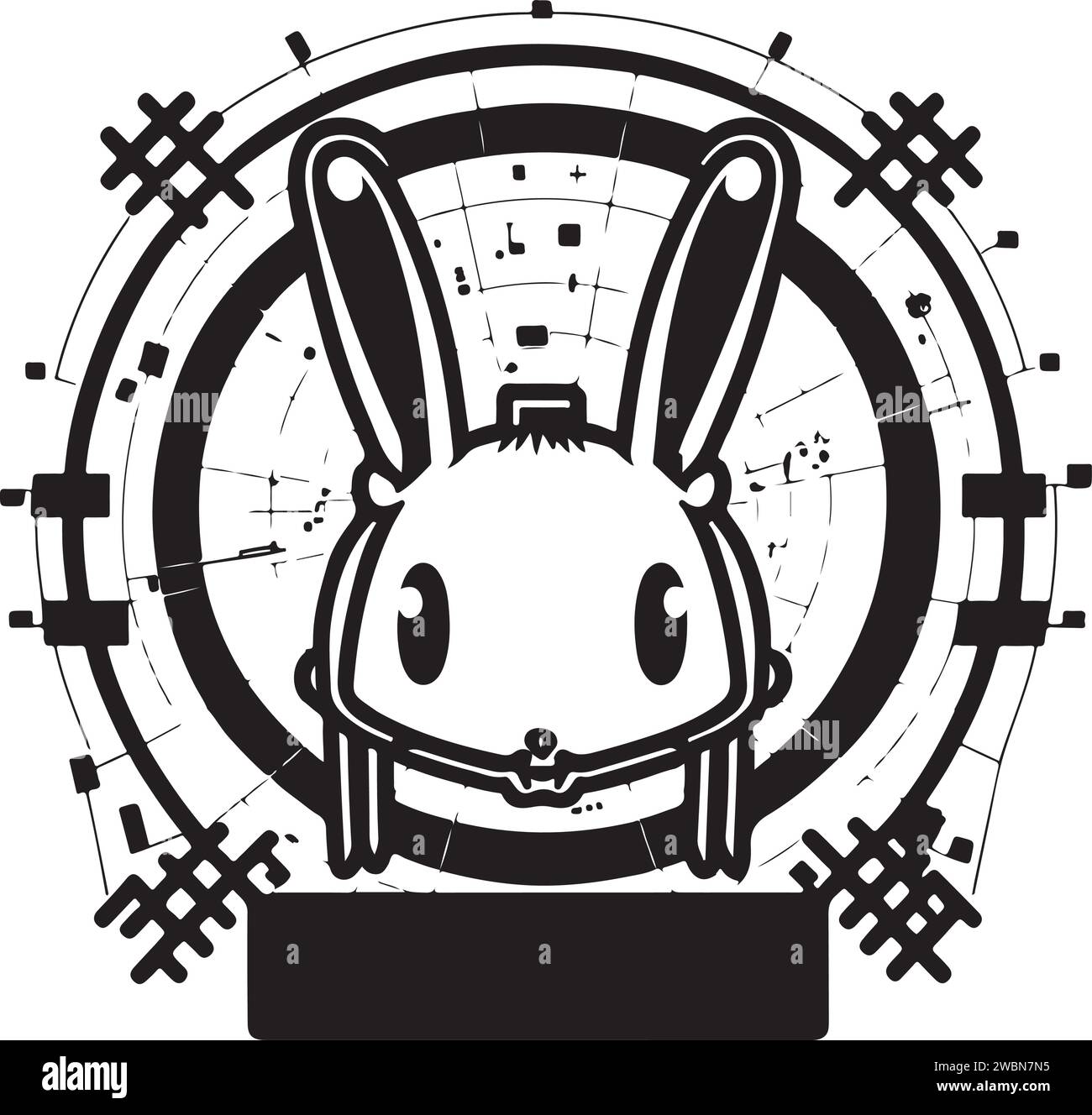 Tech rabbit vector Black and White Stock Photos & Images - Alamy